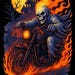 Flaming Skeleton Rider Art | Digital PNG Download | Halloween Biker ...