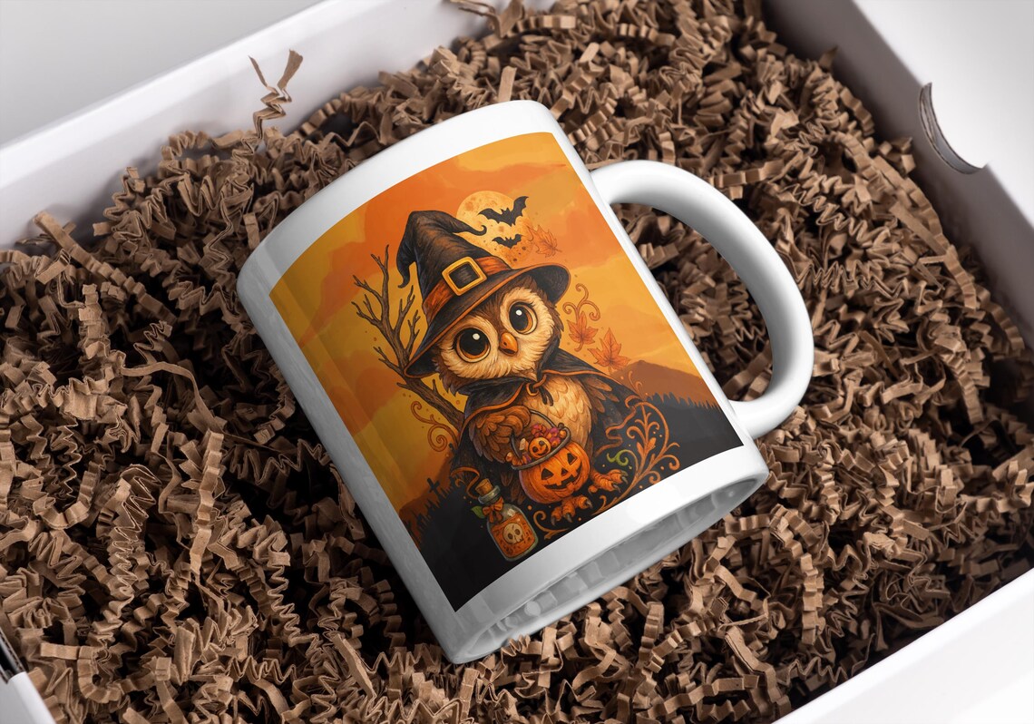 Halloween Witch Owl Clipart | Pumpkin Candy Bucket | Digital Download ...