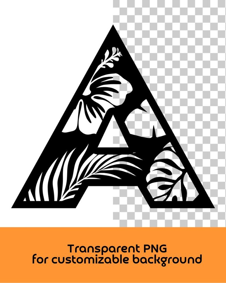 Tropical Alphabets, Summer Monograms, Bold Tropical Monograms ...