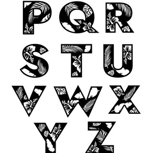 Tropical Alphabets, Summer Monograms, Bold Tropical Monograms ...