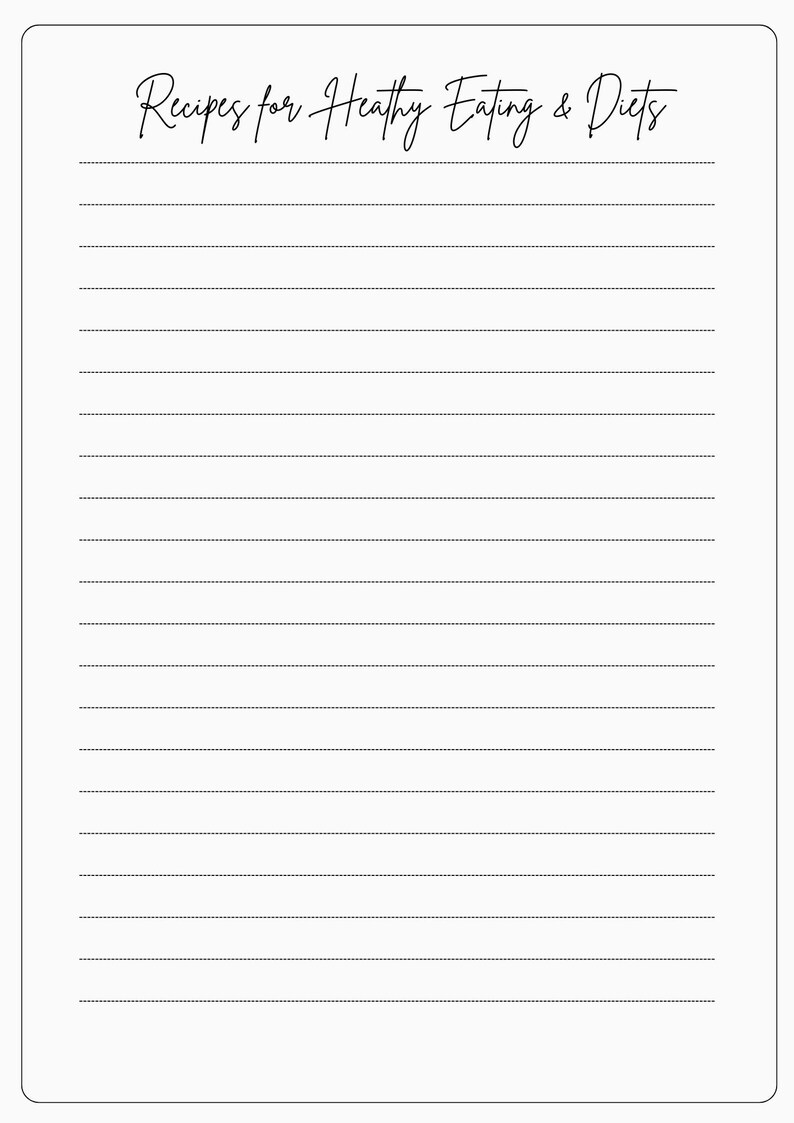 Printable Recipe Card & Meal List Bundle (A4 PDF) - Etsy
