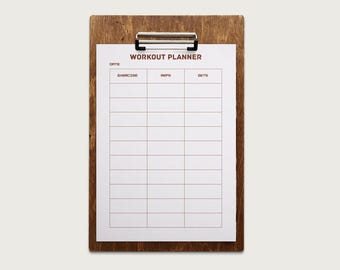 Printable Daily Workout Planner: Fitness & Gym Progress Tracker (PDF ...