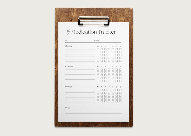 Printable Medication Tracker: Weekly Pill & Supplement Schedule (A4 PDF ...
