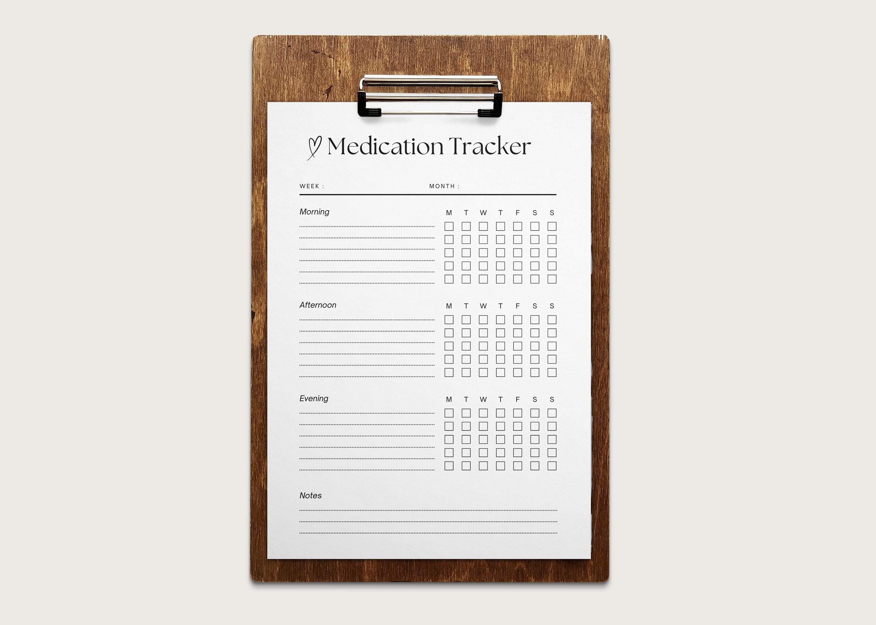 Printable Medication Tracker: Weekly Pill & Supplement Schedule (A4 PDF ...