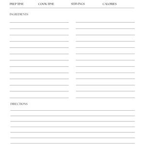 Printable Recipe Card & Meal List Bundle (A4 PDF) - Etsy