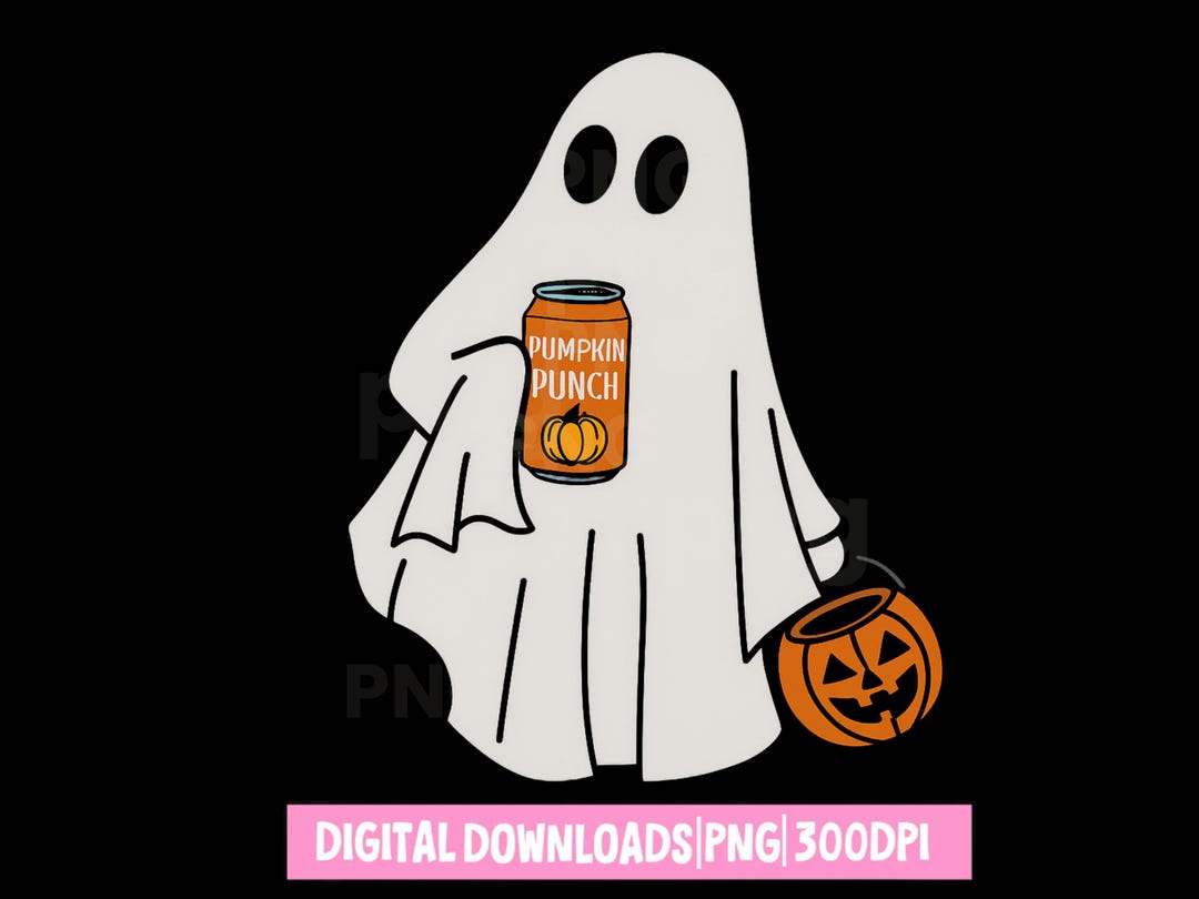 Cute Ghost With Pumpkin Punch PNG, Fall Camping Boo Ghosts Png, Autumn ...