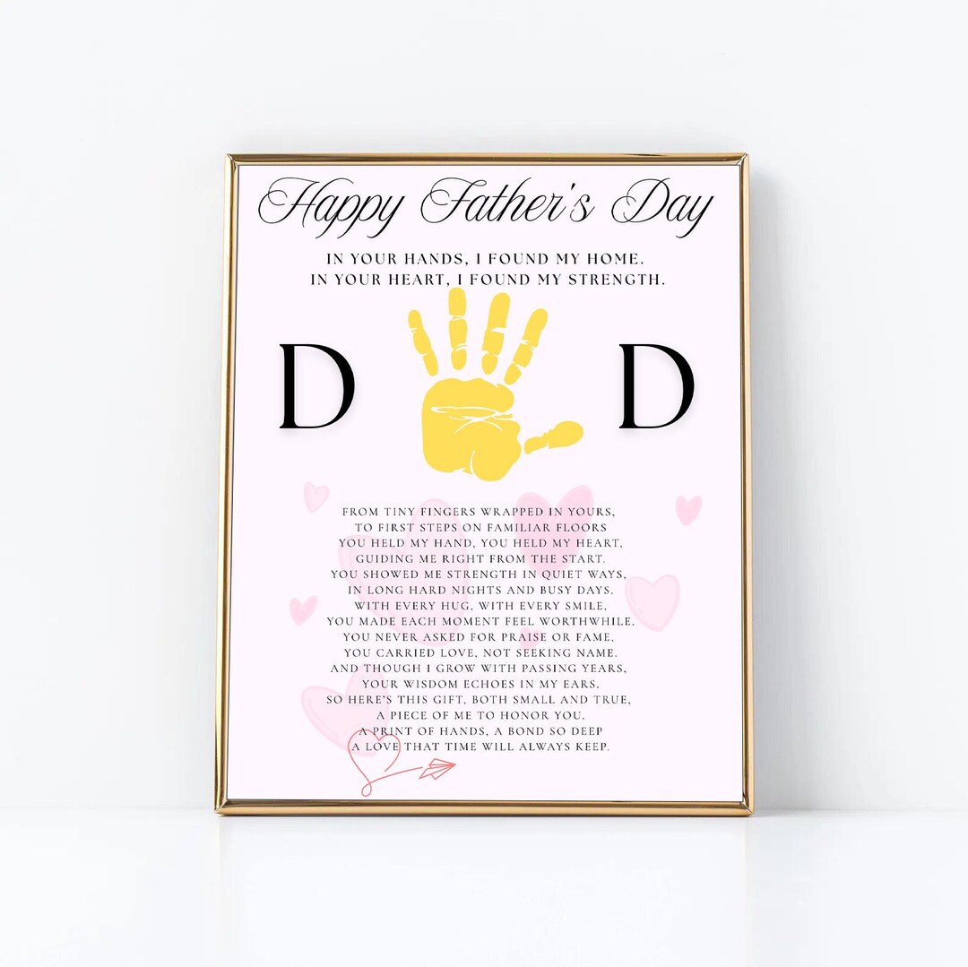 Fathers Day Handprint Poem for Dad – Father’s Day DIY Handcraft Gift ...
