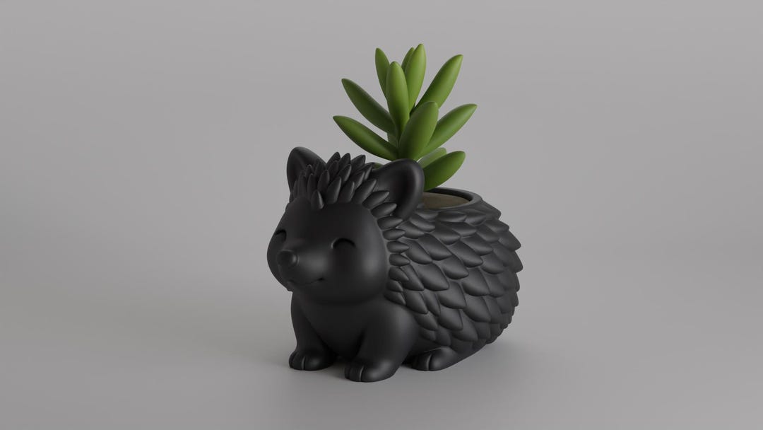Hedgehog Planter Desk Organizer - Cute Spiky Animal 3D Printed for ...