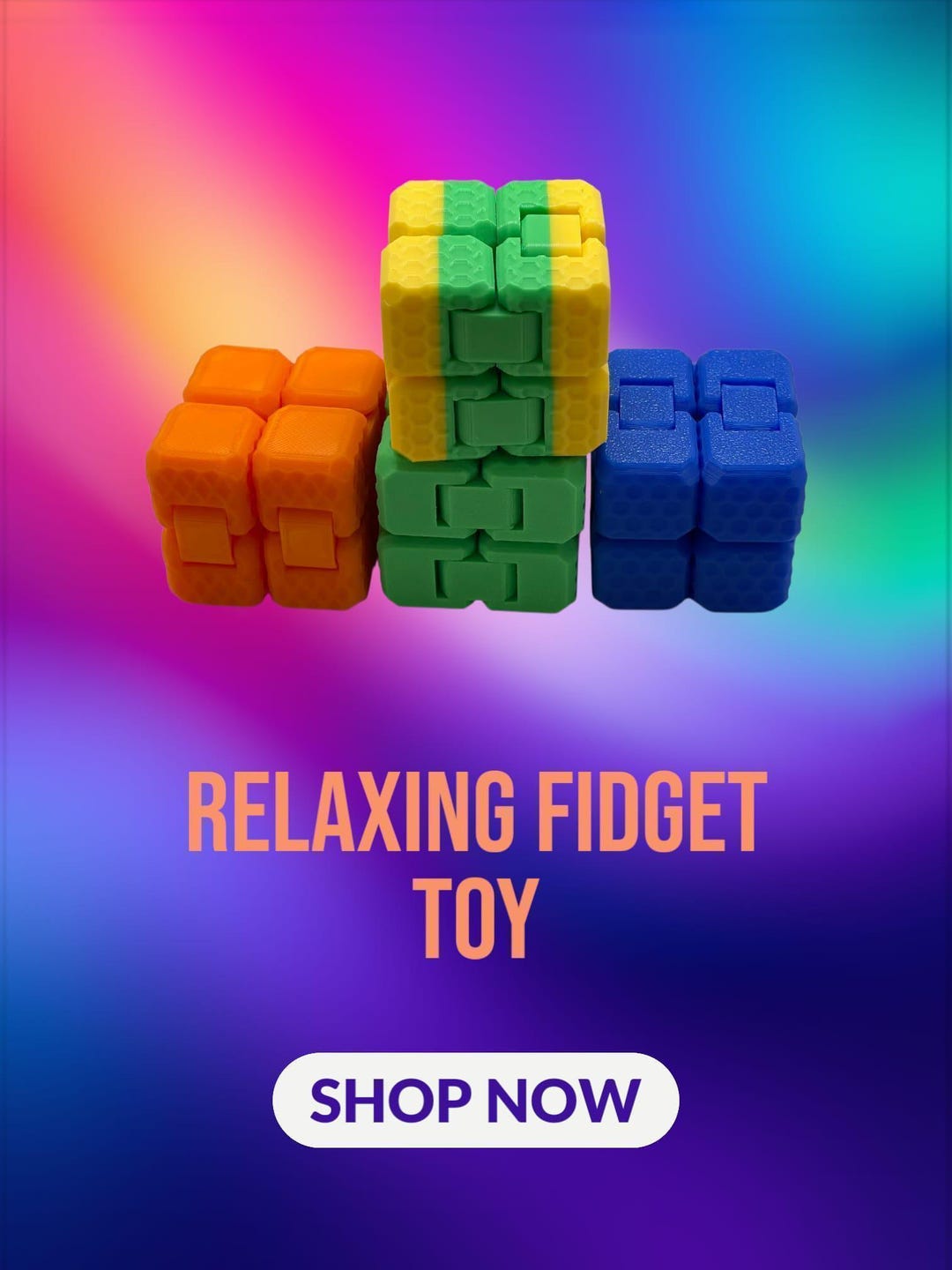 Infinity Cube Knurled Texture Fidget Toy Ergonomic 3d-printed Sensory ...