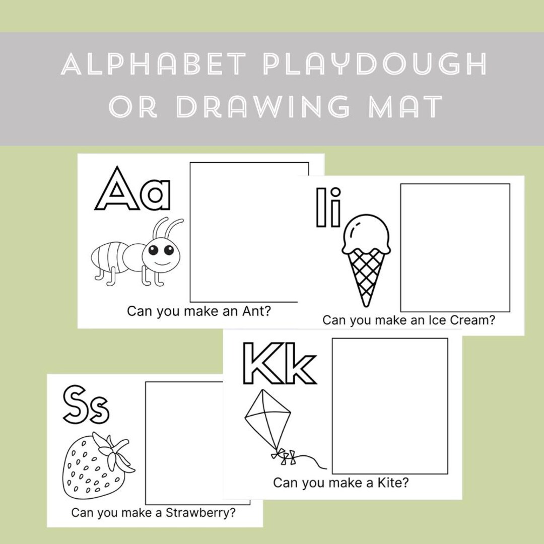 Printable Alphabet Playdough or Drawing Mats, A - Z Creative Activity ...