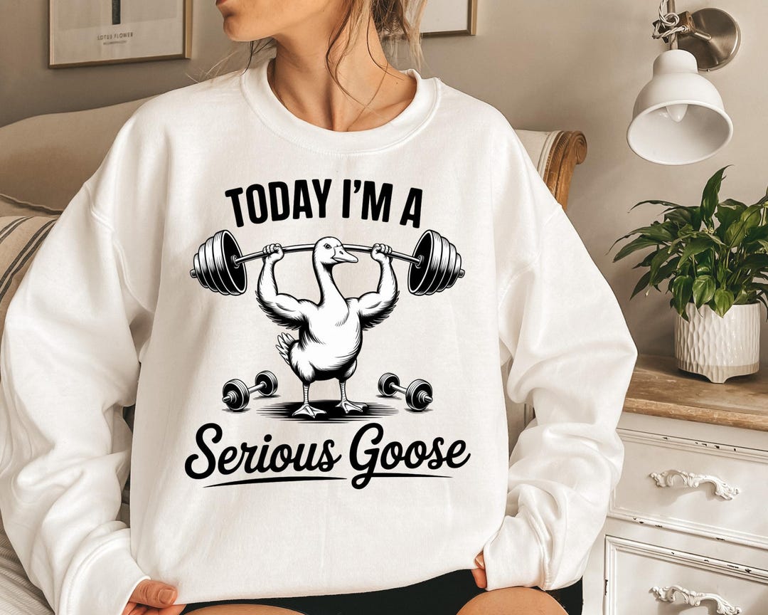Funny Gym Goose Png, Workout Animal Design, Weightlifting Bird ...