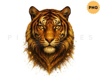 Tiger PNG, Sparkly Tiger, Tiger Face, Gold Tiger Png, Mascot Png ...