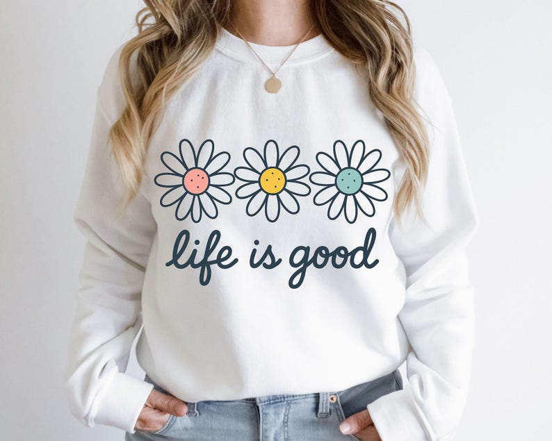 Life is Good Png, Preppy Daisy Digital Design Cute Positivity ...