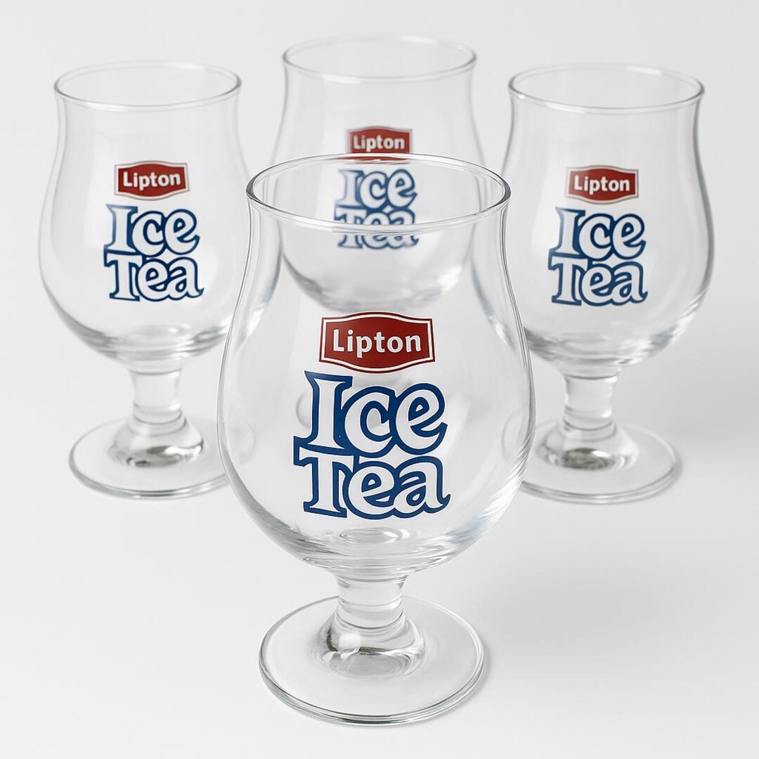 Vintage 1980s Lipton Iced Tea Glass: Promotional Stemmed Glassware - Etsy