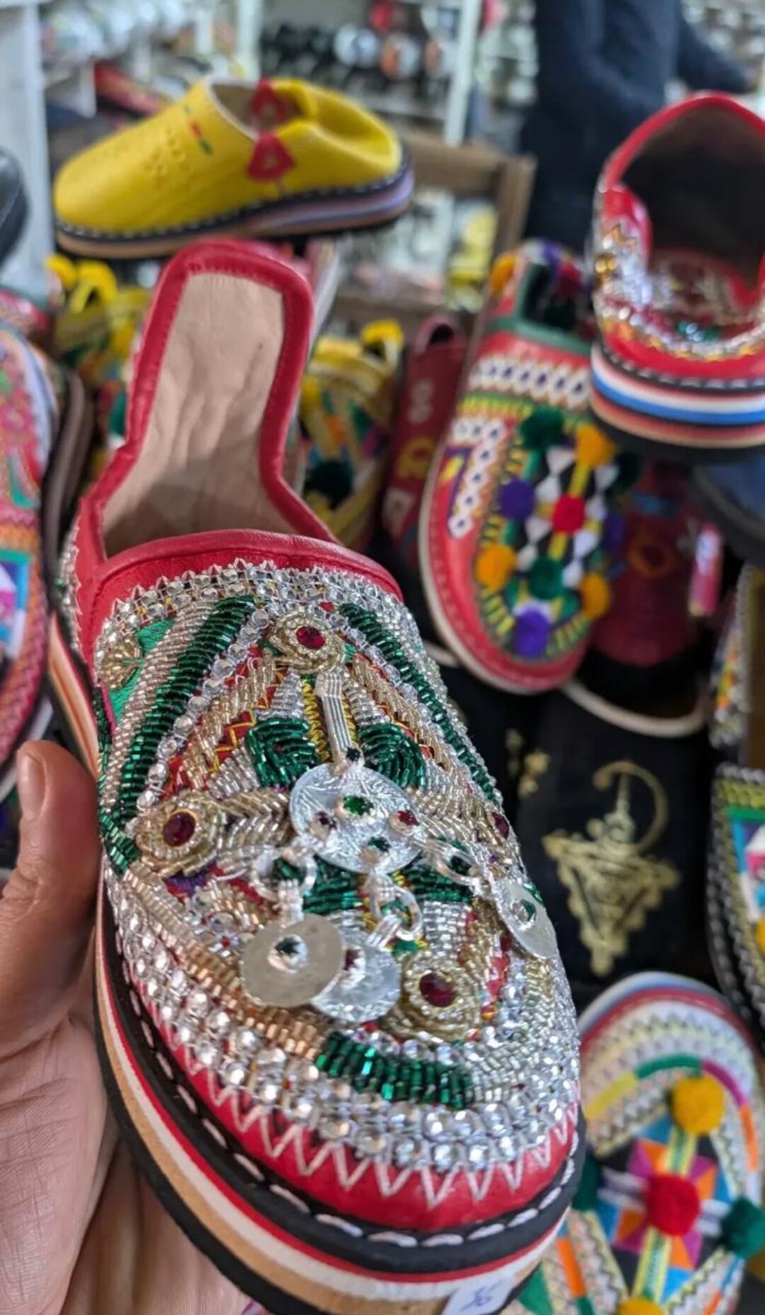 Traditional Moroccan Babouches – Hand Embroidered Leather Slippers ...