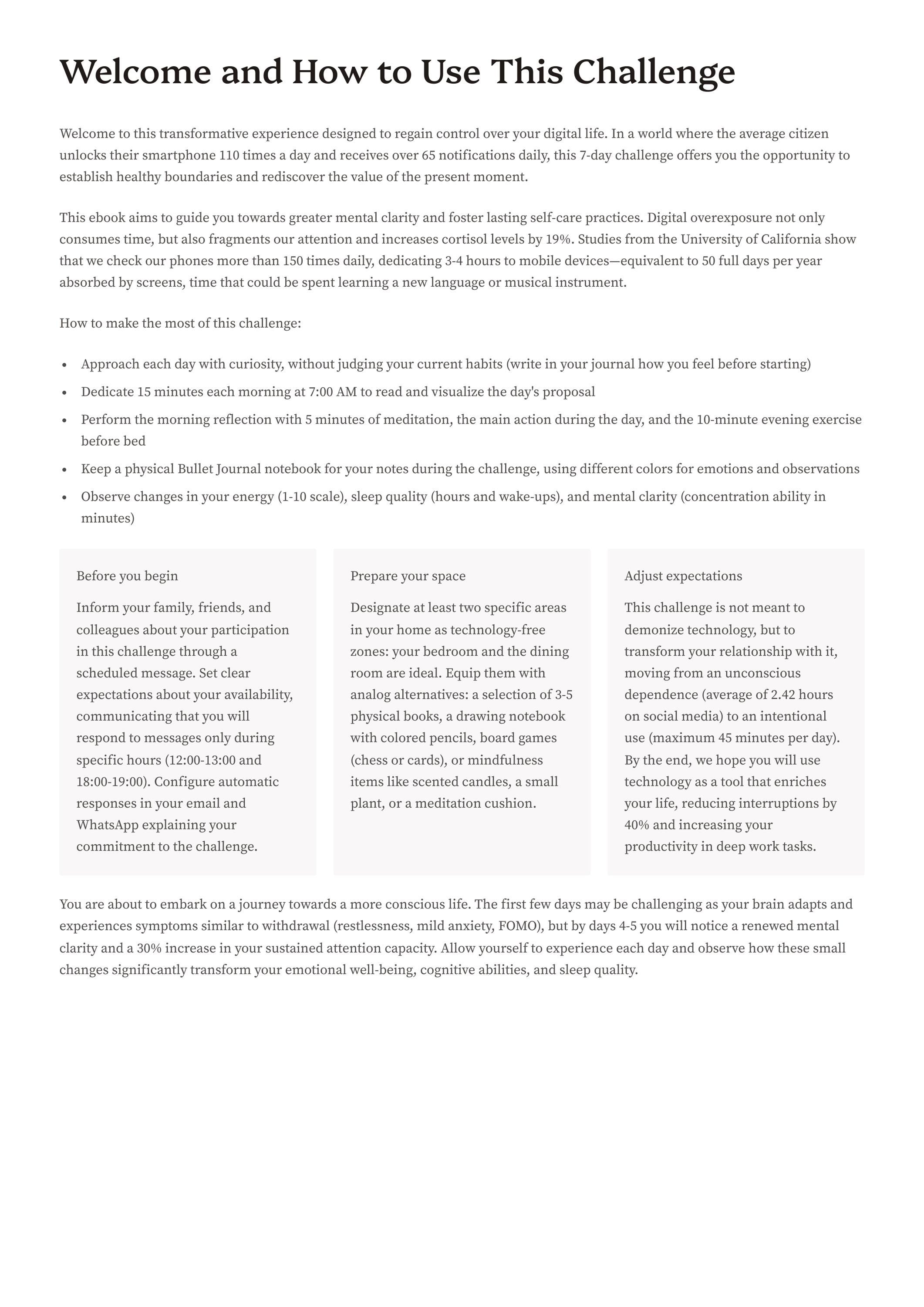 7-day Digital Detox | Mindfulness & Focus Challenge PDF | Screen Time ...