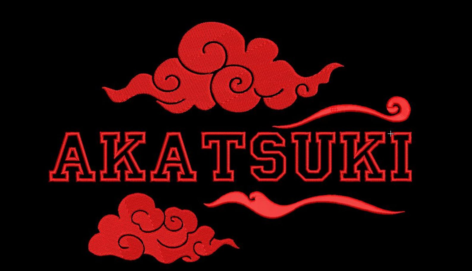 Motif de broderie Akatsuki | Nuage rouge inspiré d'un anime | Logo de ...