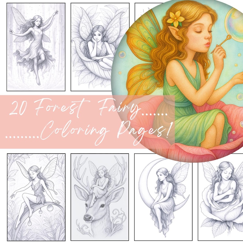 Fairy Forest Coloring Book: Fantasy Art for Adults & Teens (digital ...