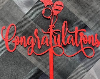 Congratulations Cake Topper Double Layer Glitter - Etsy