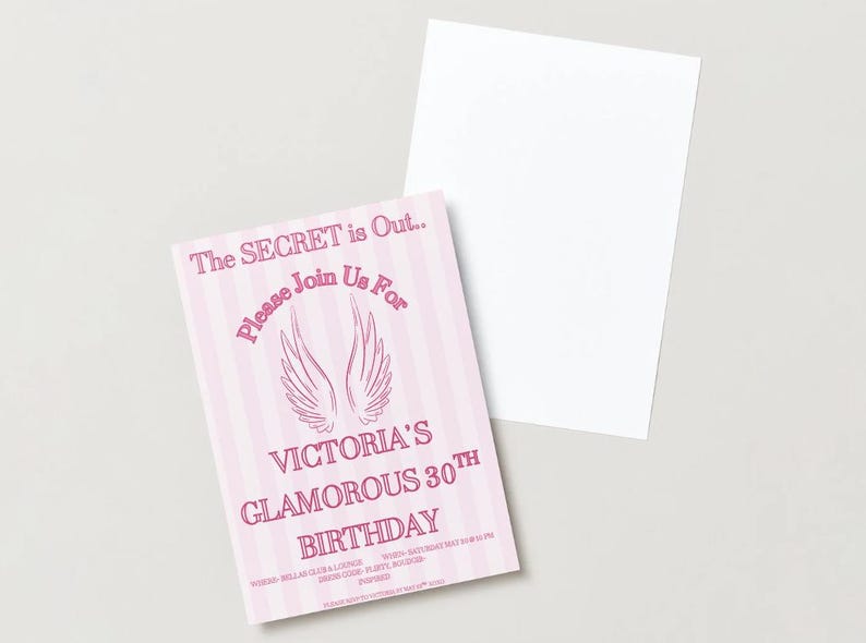 Victoria's Secret Birthday Invitation Template | Editable Canva Invite ...