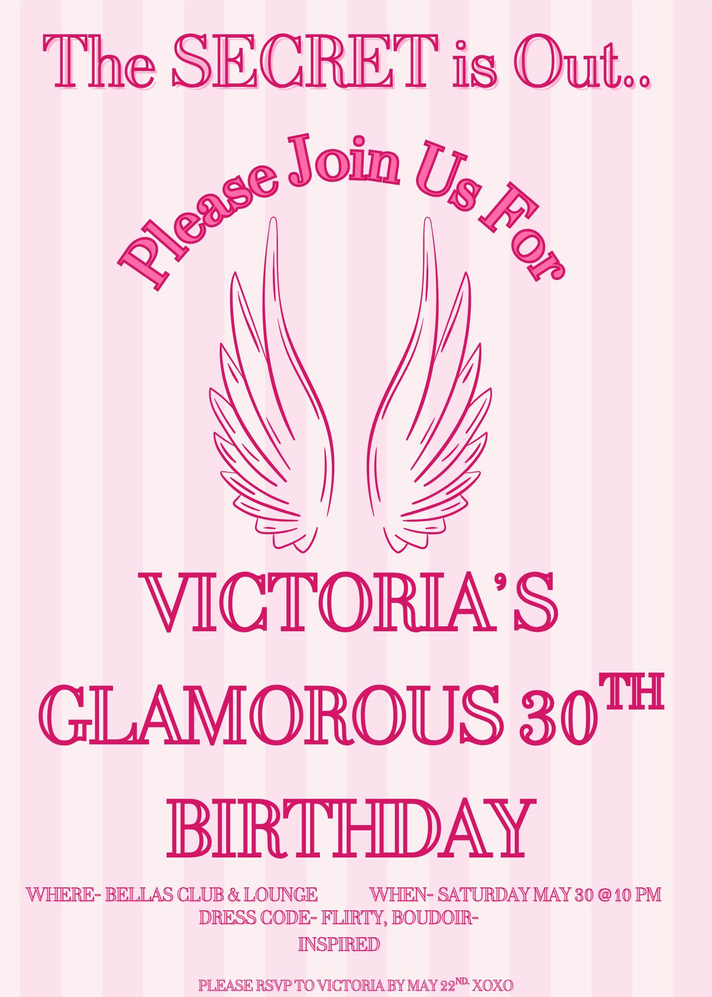 Victoria's Secret Birthday Invitation Template | Editable Canva Invite ...