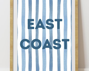 East Coast Print, Digital Print, Dorm Room Art, Wall Art, Coastal Print ...