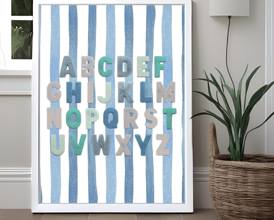 Coastal Alphabet and Numbers, Homeschool Posters, Cute ABC Poster ...