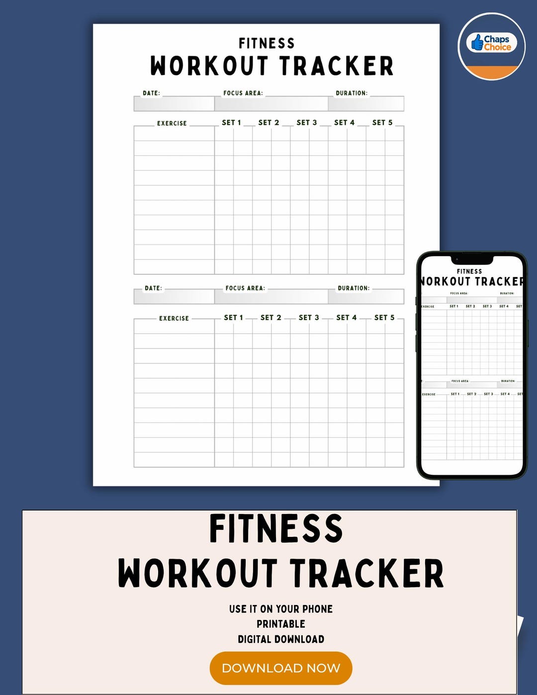 Fitness Workout Tracker | Printable and Digital Planner for Ipad ...