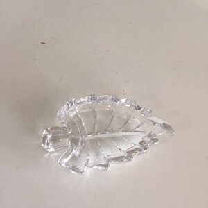 Crystal Glass Small Dish/lead Crystal Leaf Shaped Trinket Dish/ by ...