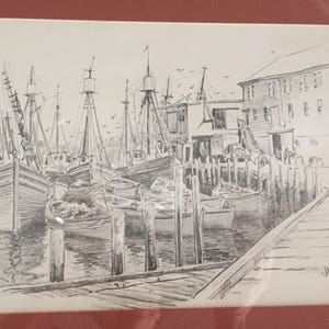 Jas F Murray Pencil Etching Wooden Frame/james Francis Murray New ...