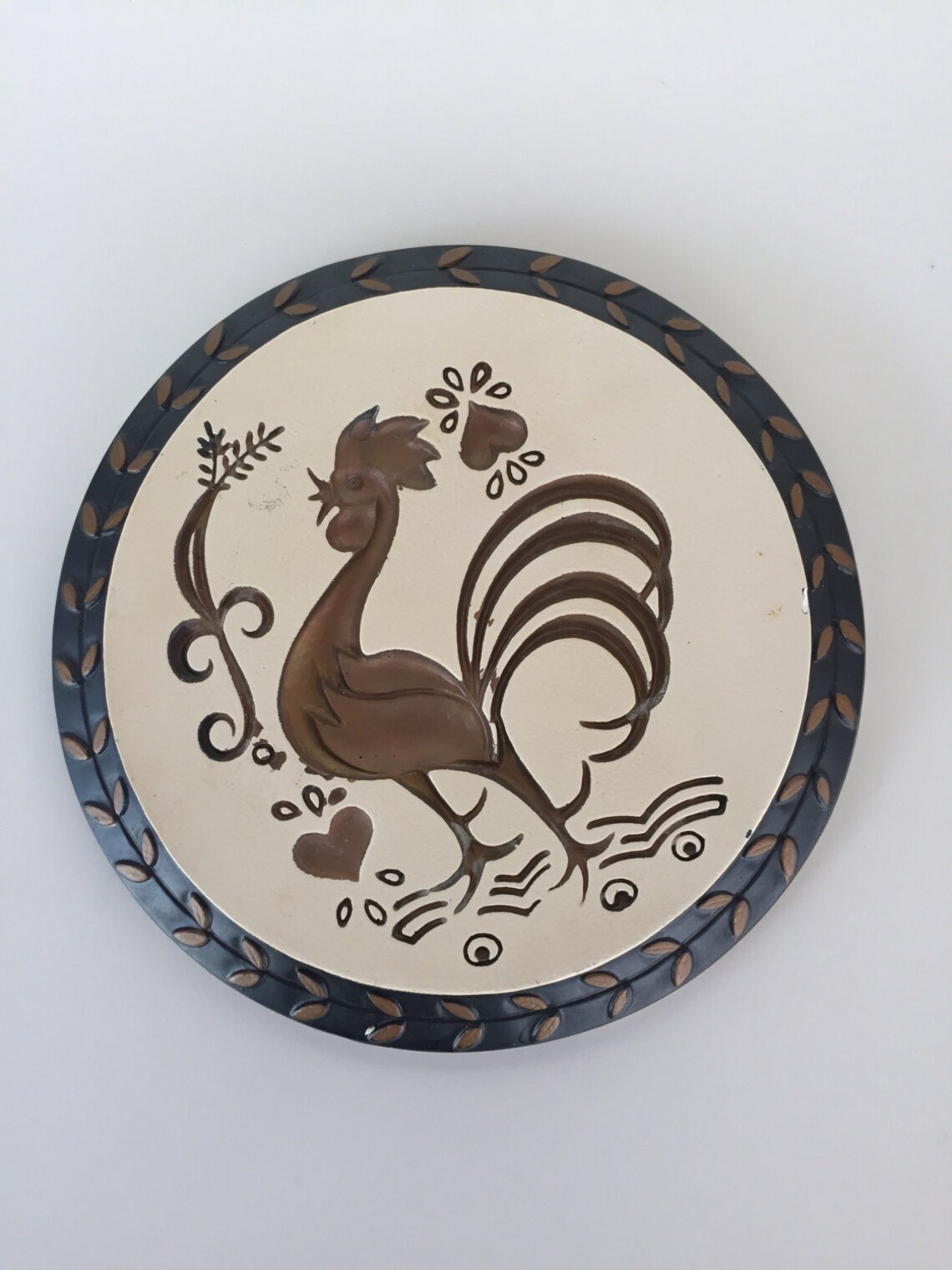 Vintage Chalkware Rooster Wall Plaques, Folk Art Pair - Etsy