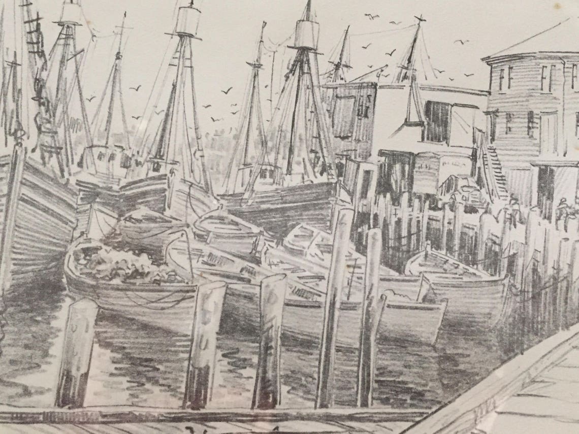 Jas F Murray Pencil Etching Wooden Frame/james Francis Murray New ...