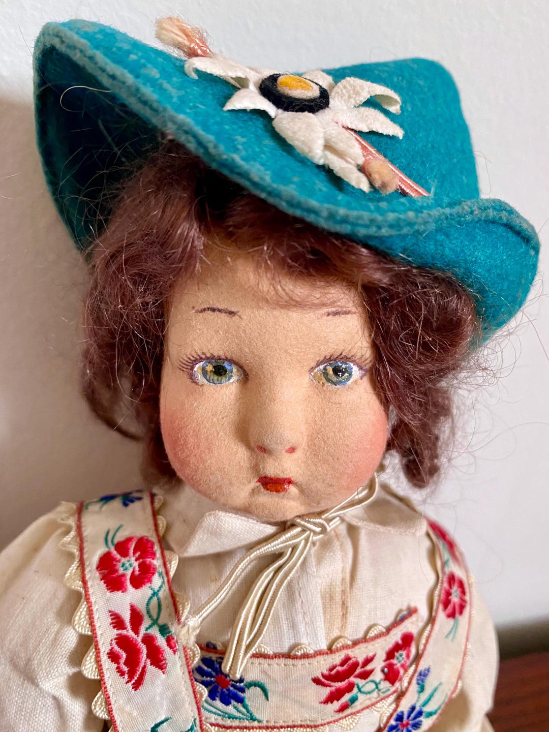 Sacat Felt Doll/ Lenci Type Doll /felt Doll/ Rag Doll/ 1940s Cloth Doll ...