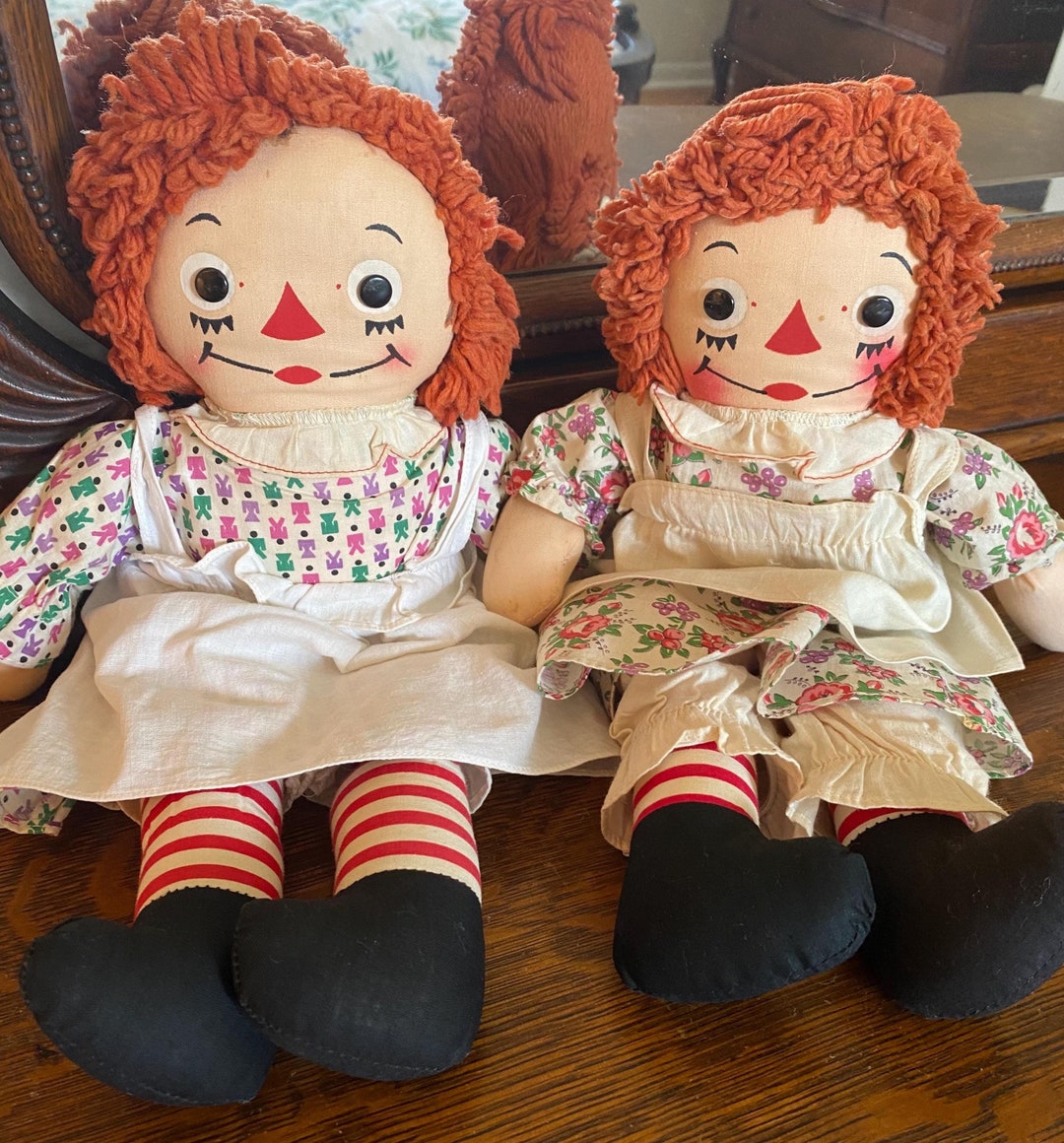 Georgene Novelities Raggedy Ann Dolls /pair/raggedy Ann Cloth Dolls ...