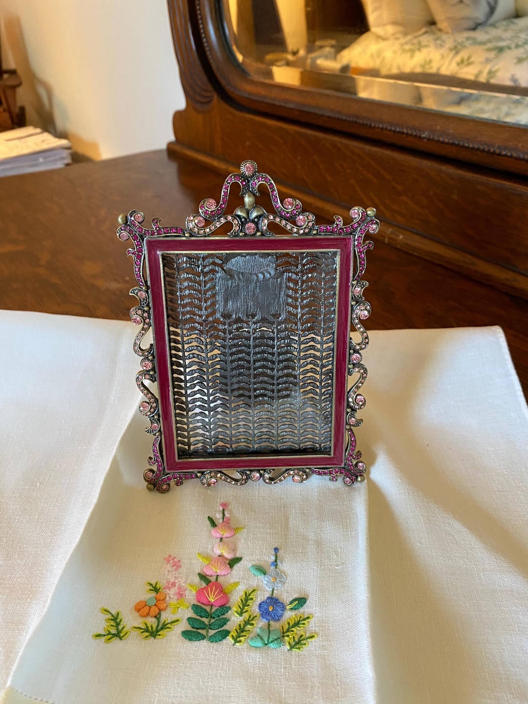 Tizo Jeweled and Enameled Picture Frame/tizo Rhinestone Picture Frame ...