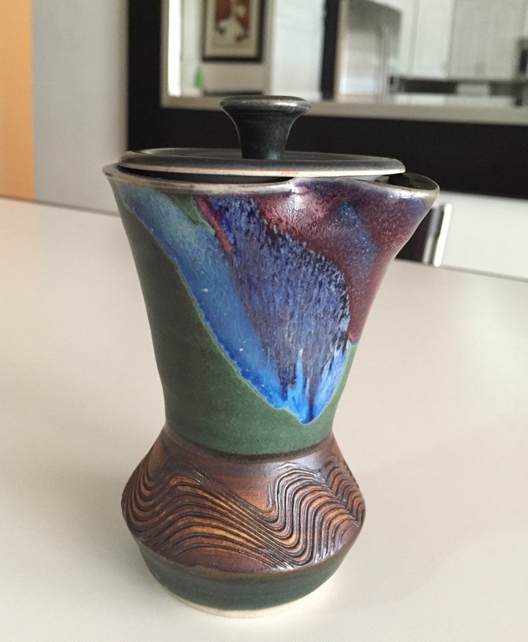 Studio Pottery Jar With Lid/stoneware Jar/ Lidded Container/ - Etsy