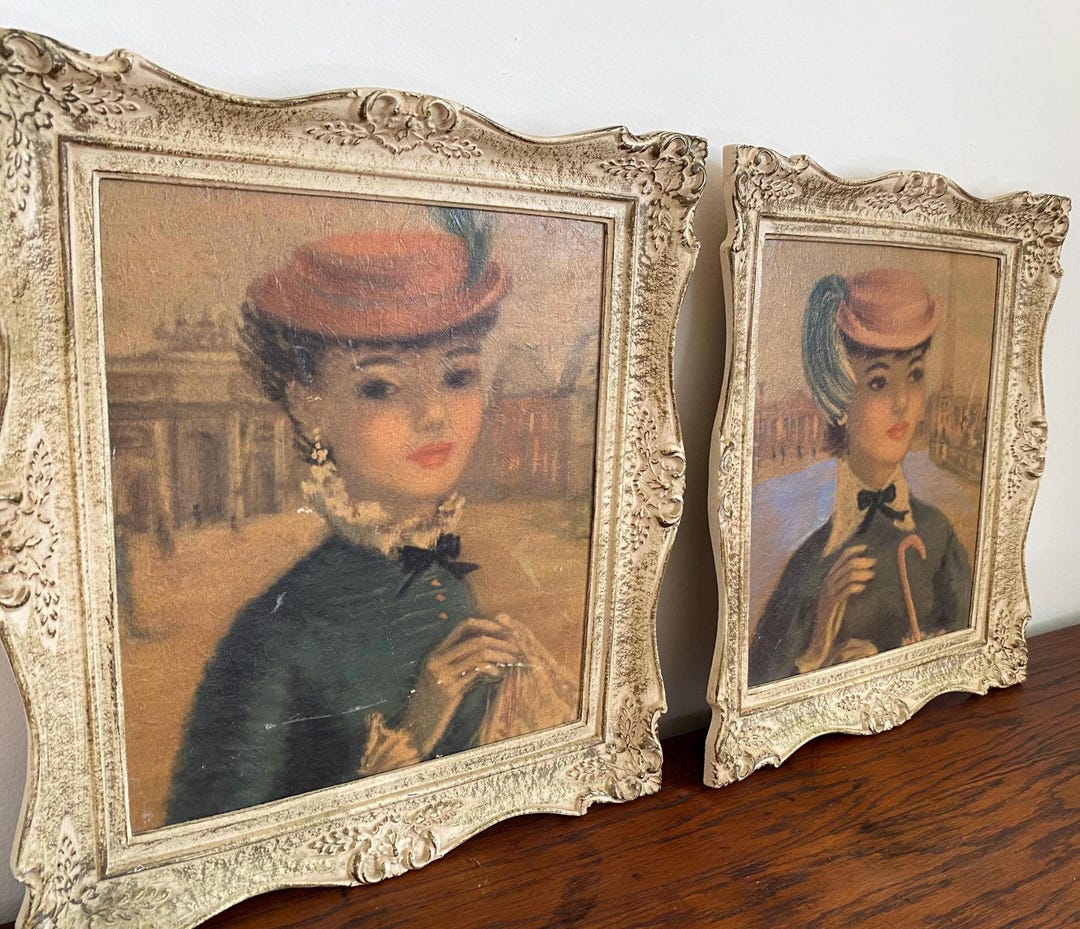 Vintage Hudah Prints 1950s / LARGE Cherry Jeffe Huldah/ Mid Century ...