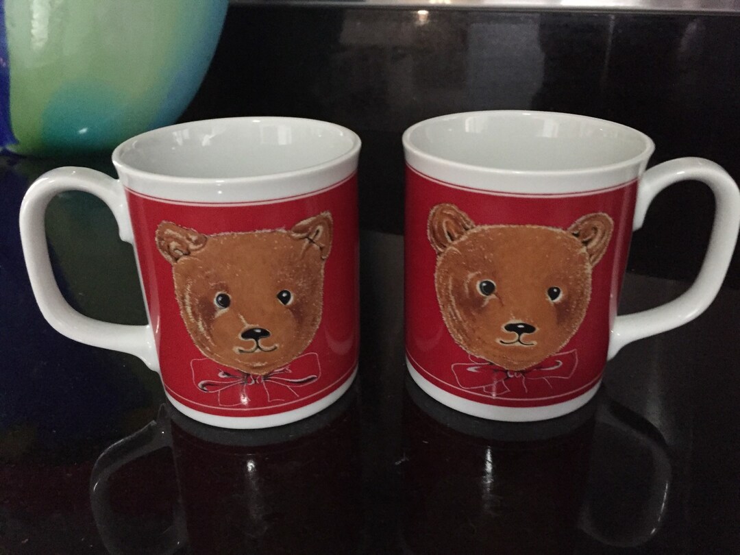 Teddy Bear Mug /bear Coffee Mug/pair/ Curzon Ceramic Mug/ Vintage ...