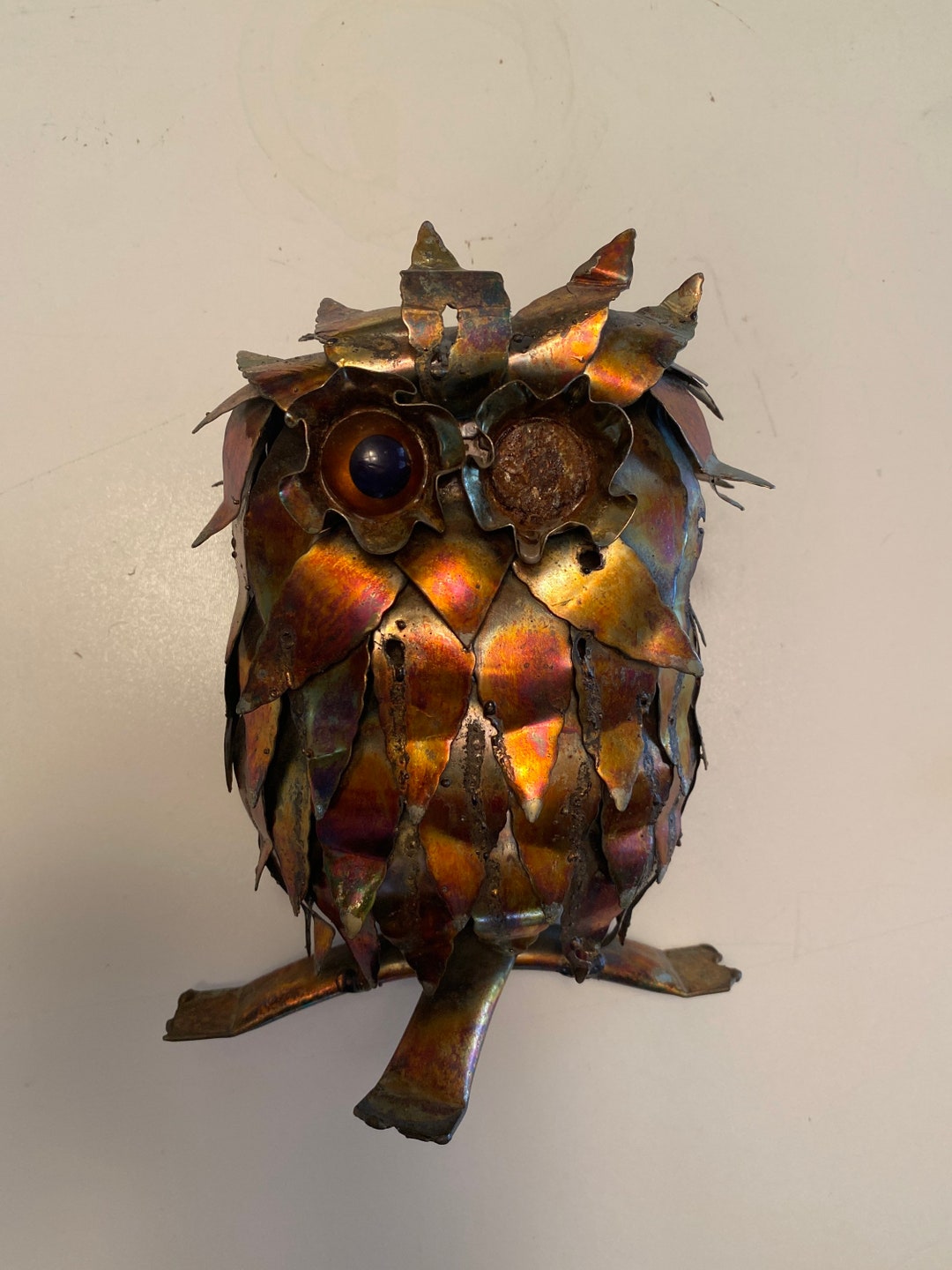 Metal Owl Sculpture HONG KONG/ Brutalist Metal Art Owl/ C Jere Style ...