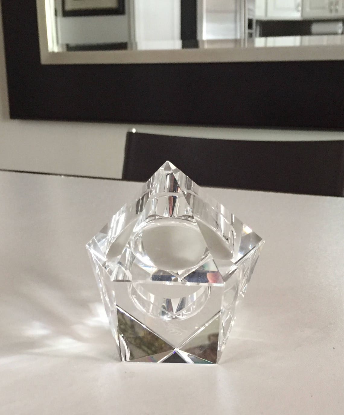 Oleg Cassini Crystal Candle Holder/prism Votive Candle - Etsy