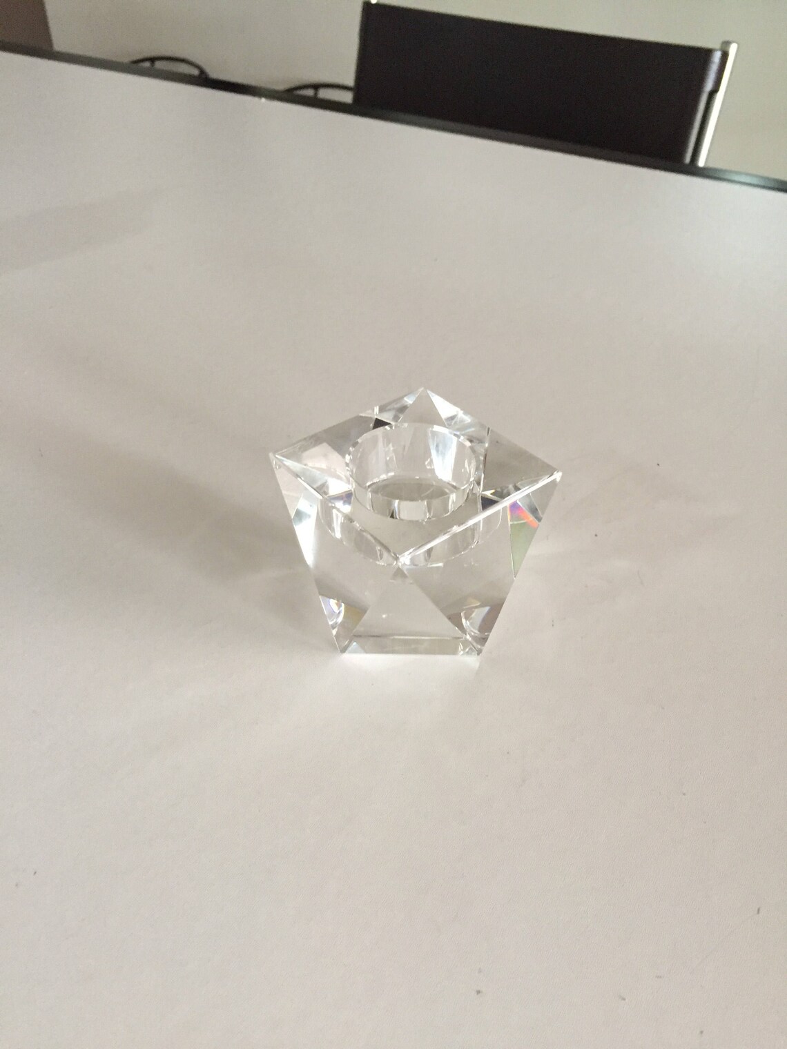 Oleg Cassini Crystal Candle Holder/prism Votive Candle - Etsy