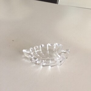 Crystal Glass Small Dish/lead Crystal Leaf Shaped Trinket Dish/ by ...
