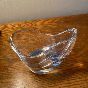 Nambe Vase/ Crystal Clear Glass Vase/modernist Small Bowl /by ...