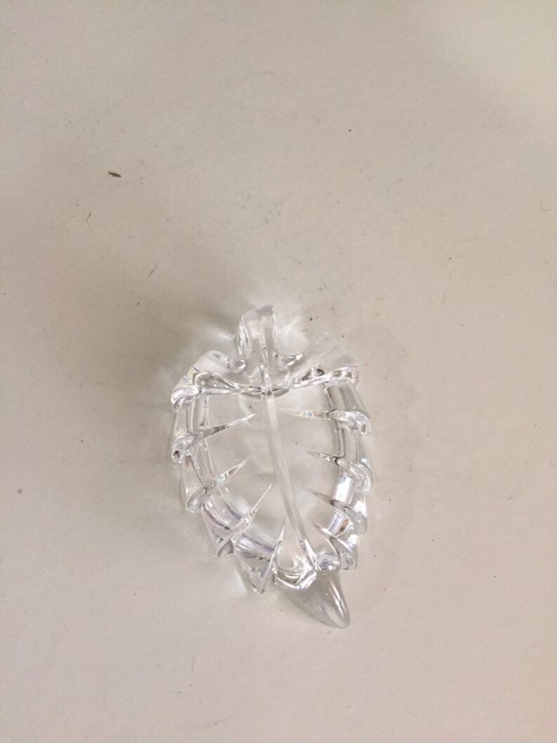 Crystal Glass Small Dish/lead Crystal Leaf Shaped Trinket - Etsy