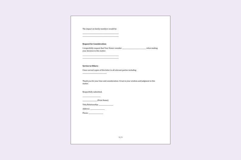 Judge Letter Template, Court Sample, Legal Form, Submit Lease, Respect ...