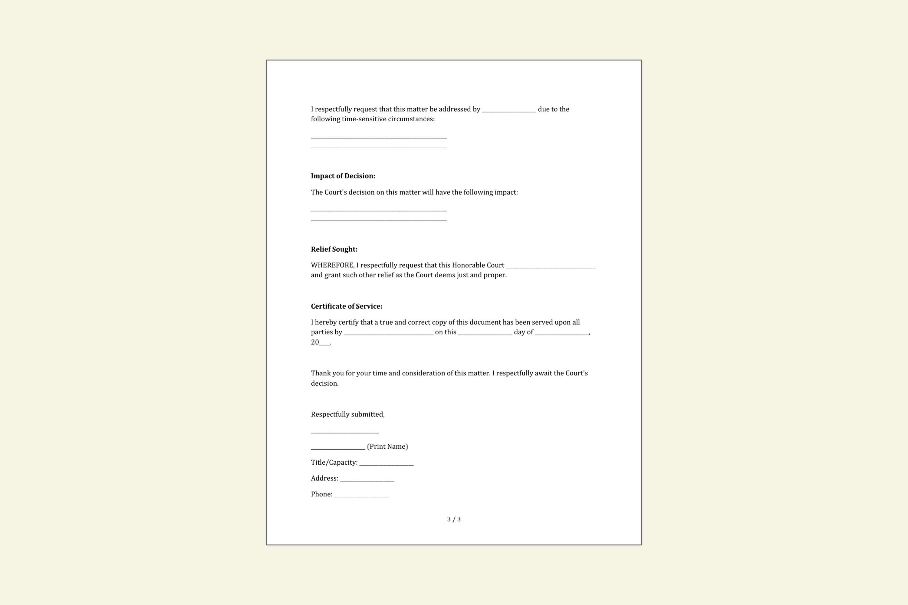 Letter to Court Template Word PDF | Legal Correspondence Sample ...