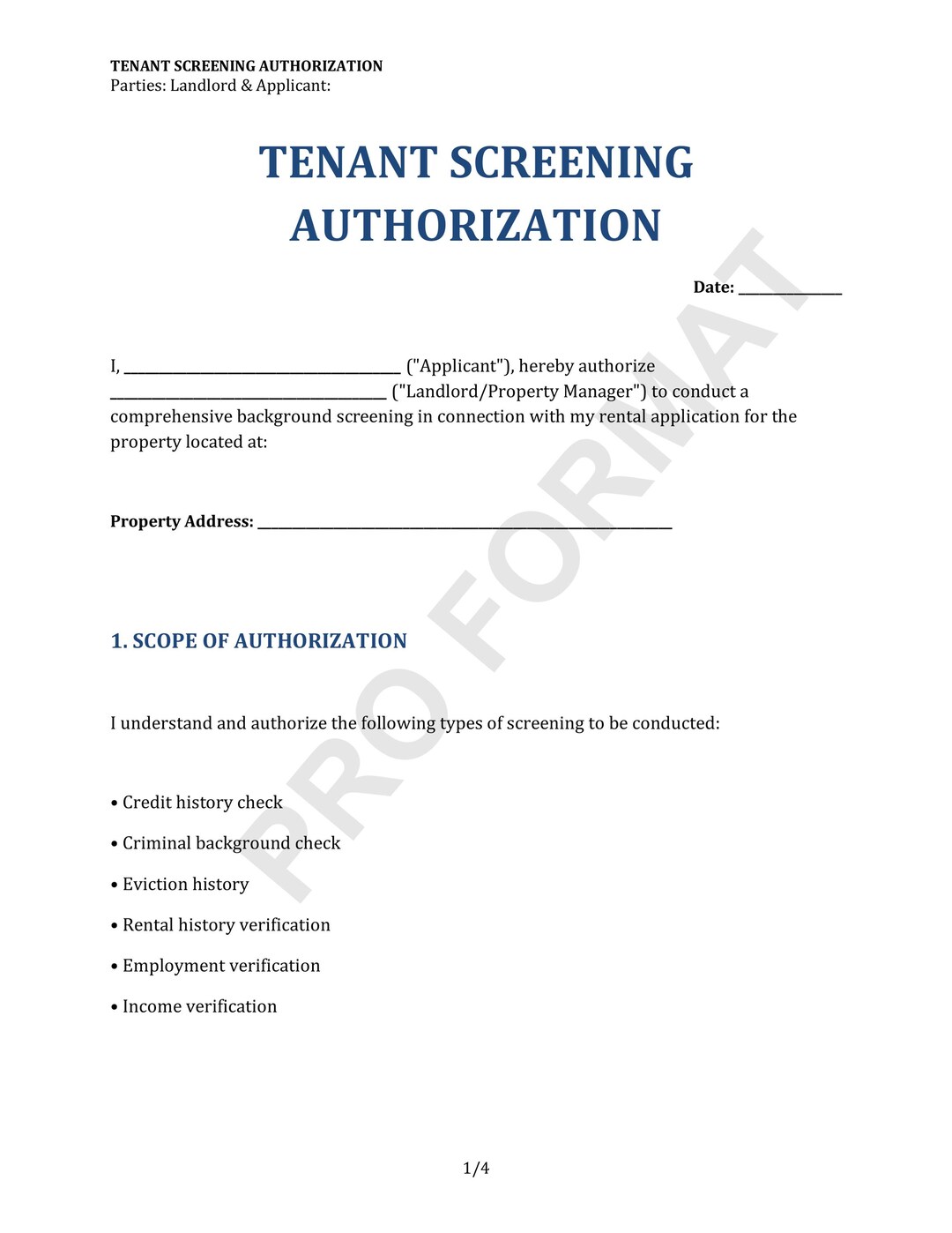 Tenant-screening-authorization-template - Etsy