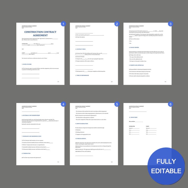 Construction-contract-template - Building Agreement, Project Contract ...