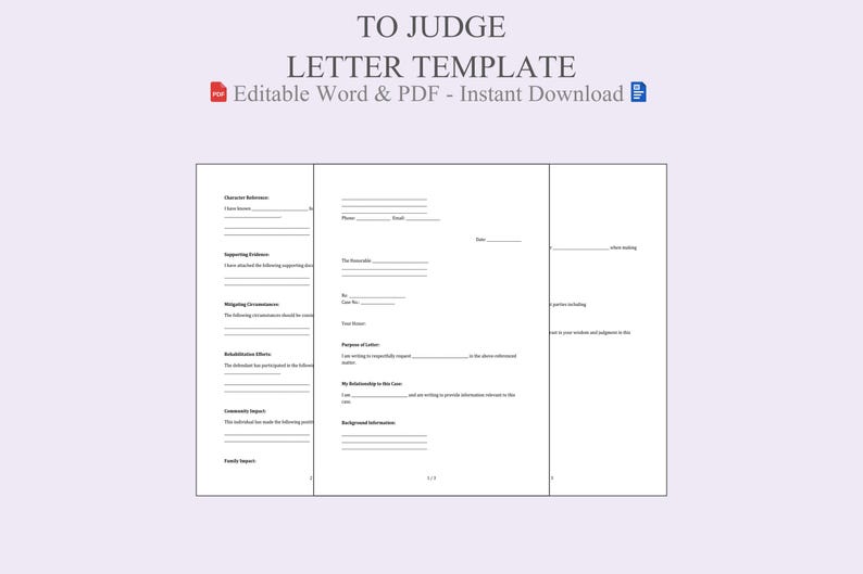 Judge Letter Template, Court Sample, Legal Form, Submit Lease, Respect ...