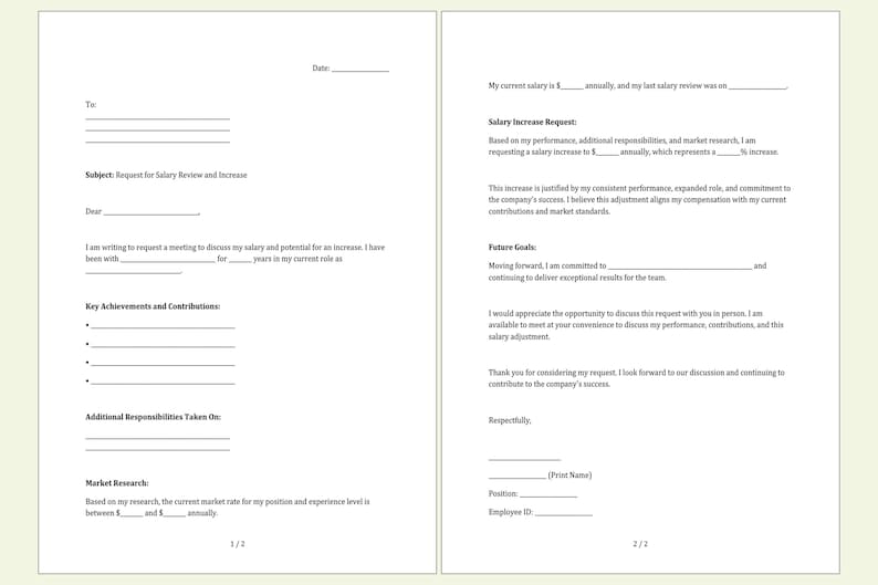 Salary Increase Request Letter Template Word & PDF - Raise Appeal ...